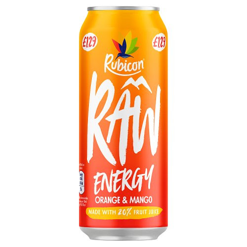 Rubicon Raw Energy Orange & Mango PMP £1.29 500ml – E-Natural Limited ...