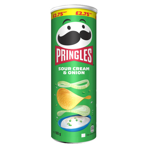 Pringles Sour Cream & Onion PMP £2.75 165g – E-Natural Limited – Food ...